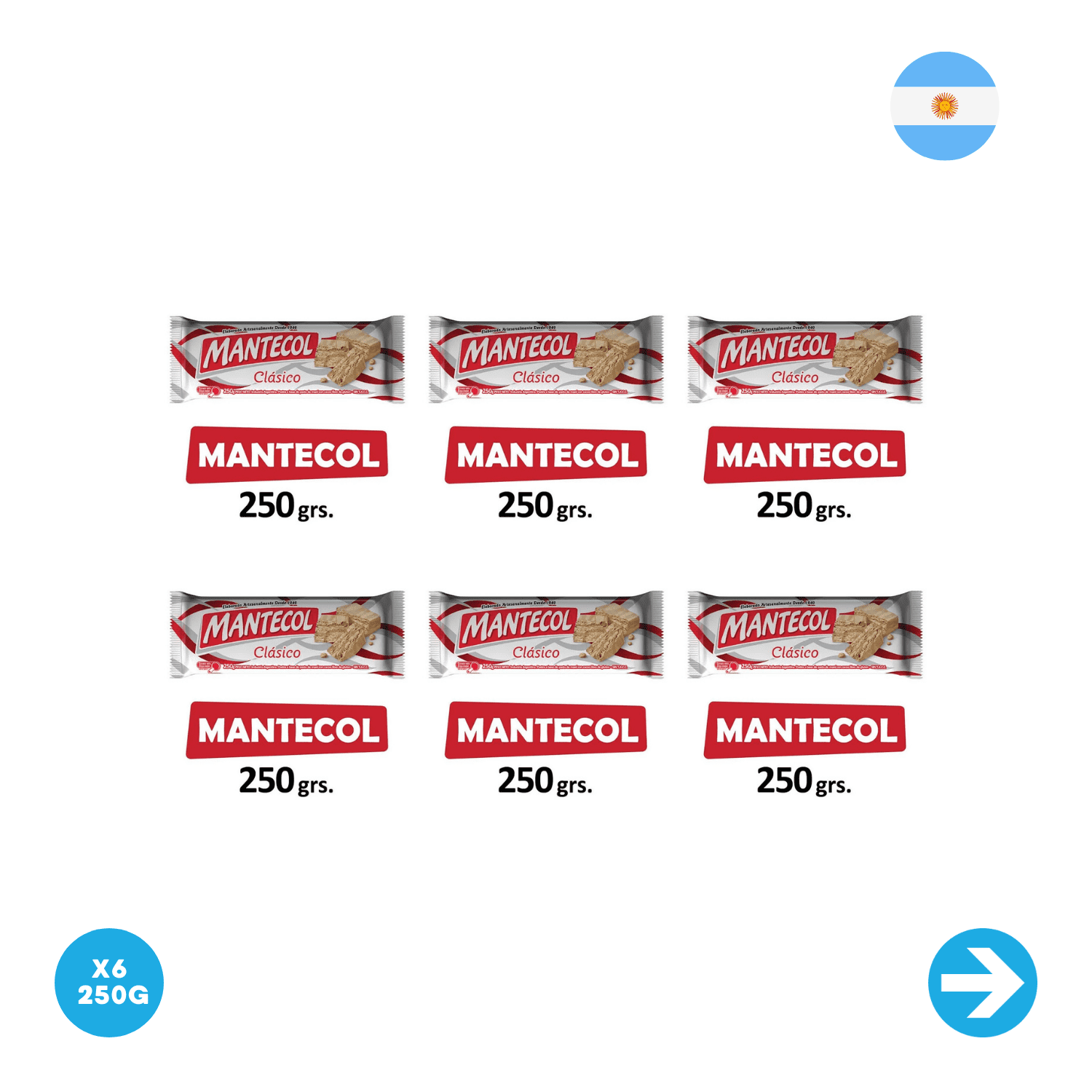 Mantecol Argentino 250Gr X 6 Units - Walmart.com