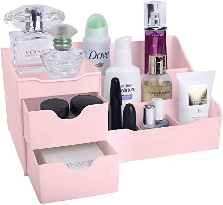 Mantello Organizer Countertop Cosmetic Makeup Organizer Pink - Walmart.com
