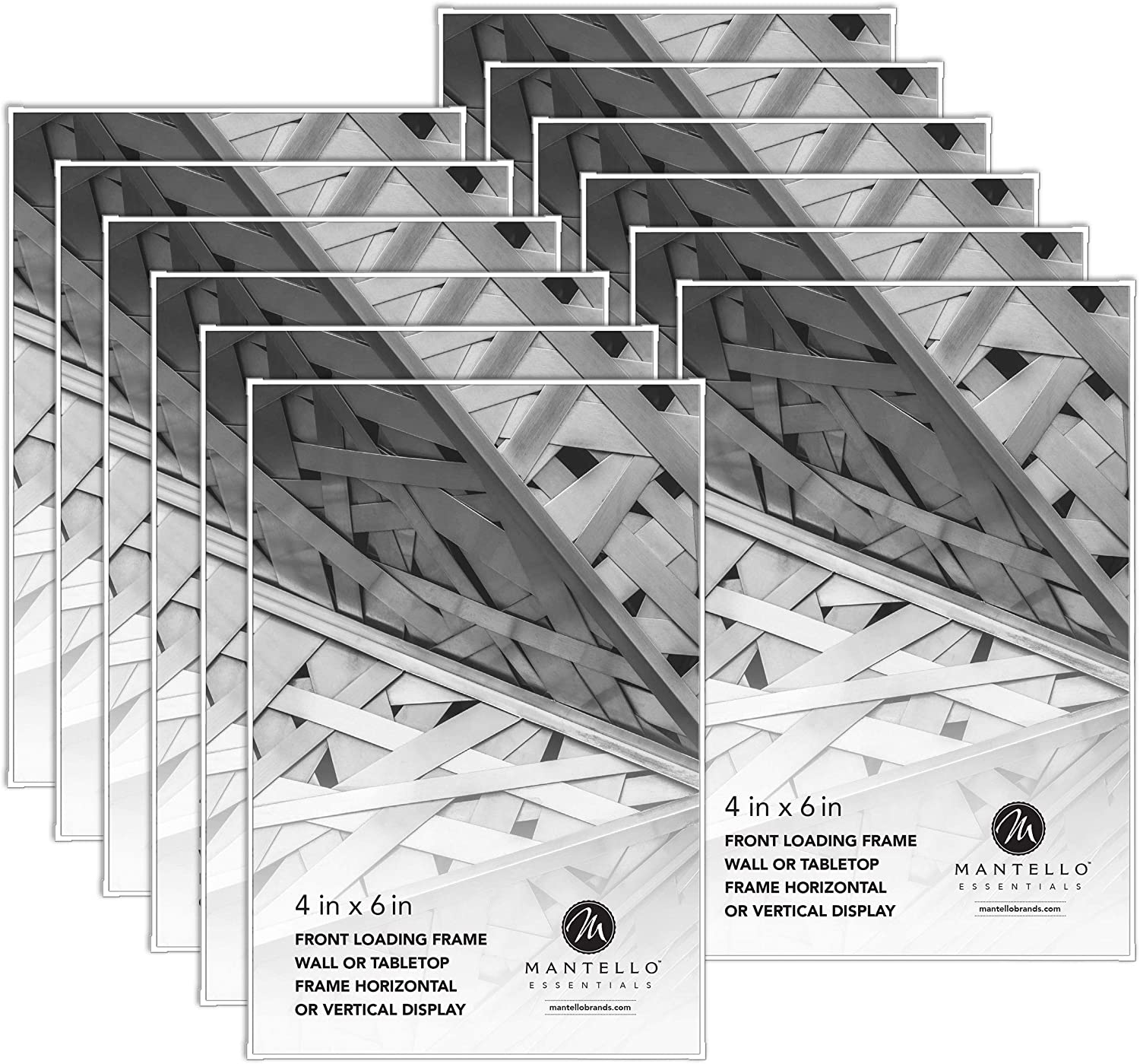 Mantello White 4x6 Set Of 12 Picture Frames Front Loading 4 X 6 Frame