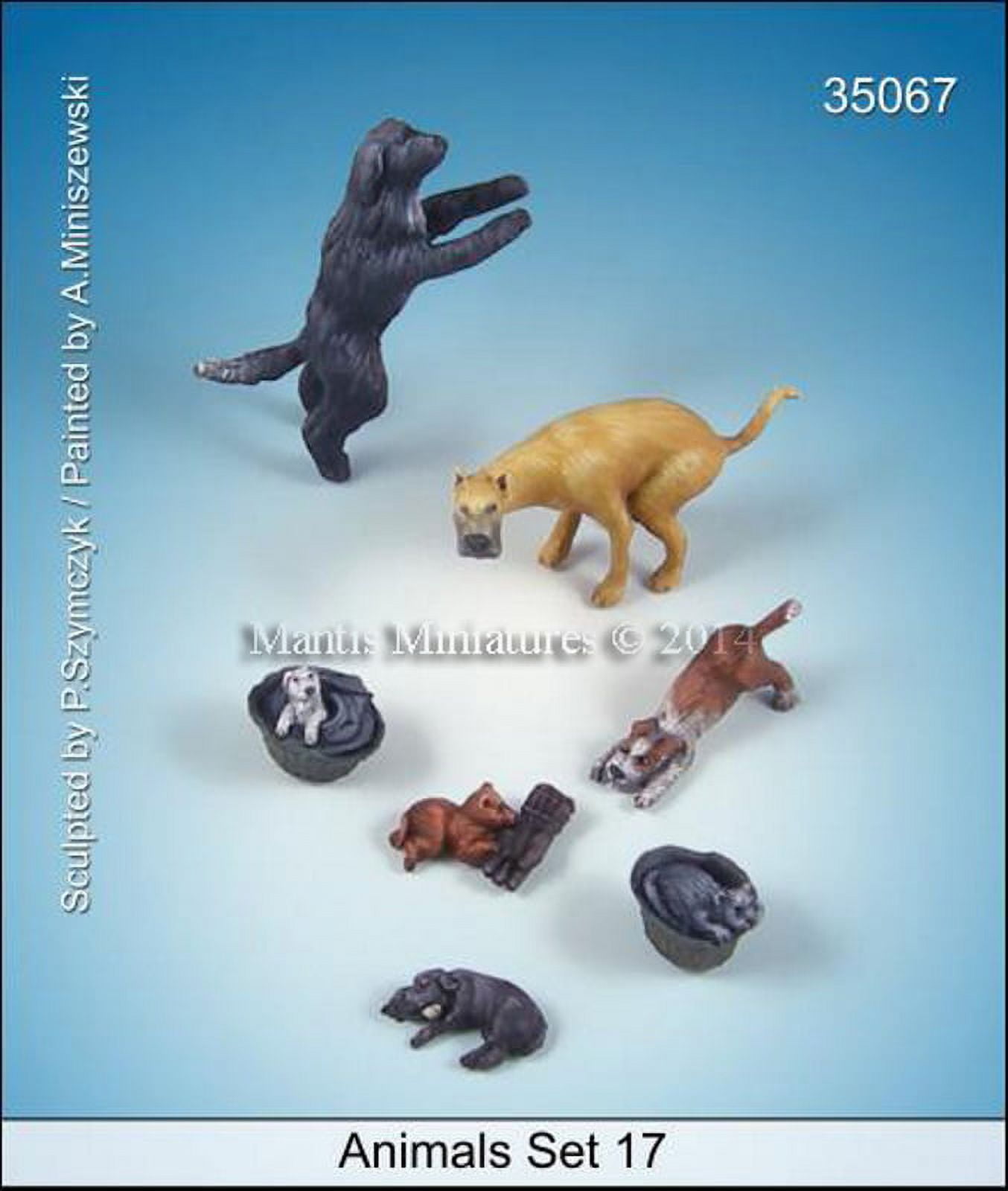 Mantis Miniatures 1:35 Animal Set #17 Dogs & Puppies Resin Figure Kit ...