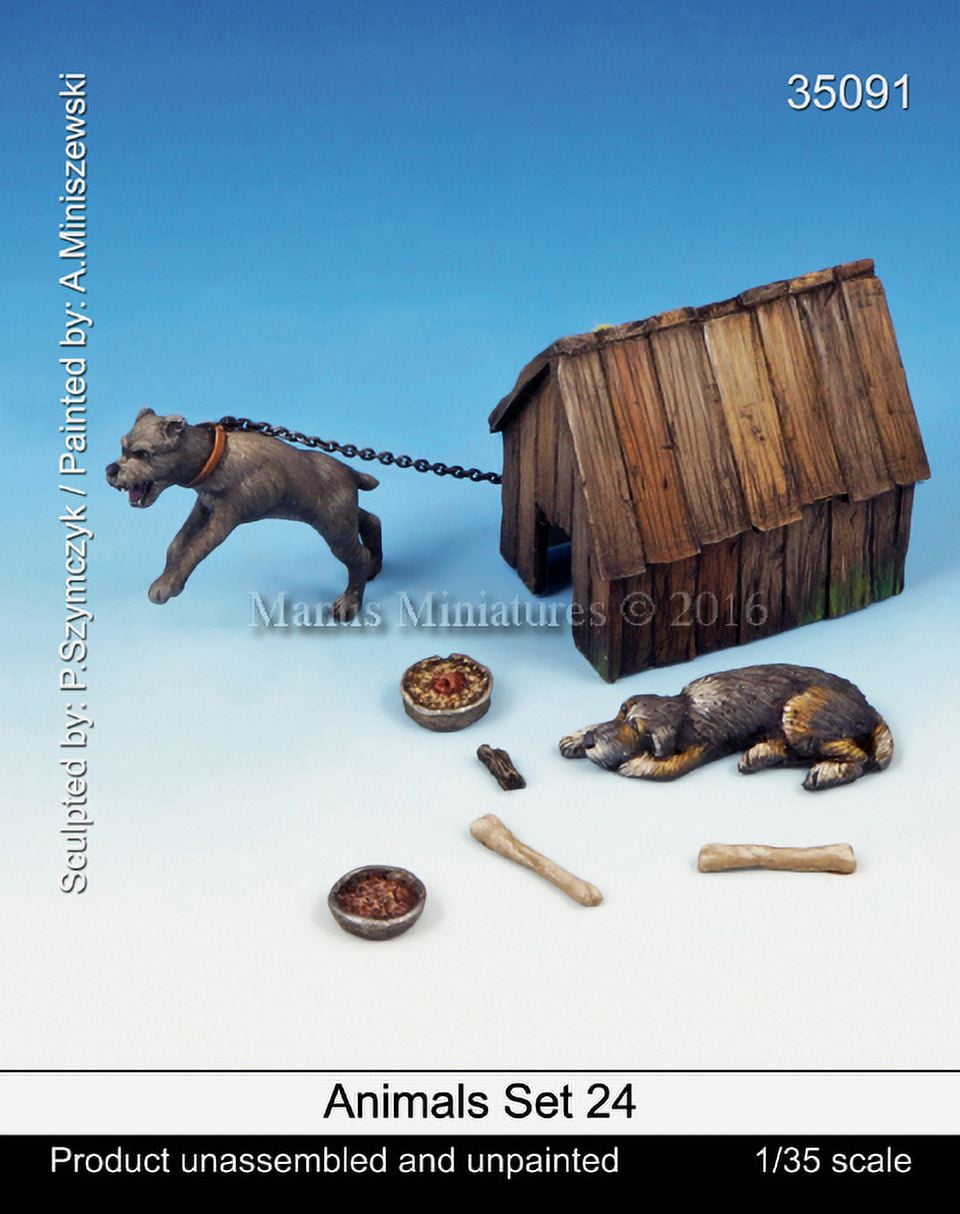Mantis Miniatures 1:35 Animal Set #24 Dogs & Bones - Resin Figure Kit ...