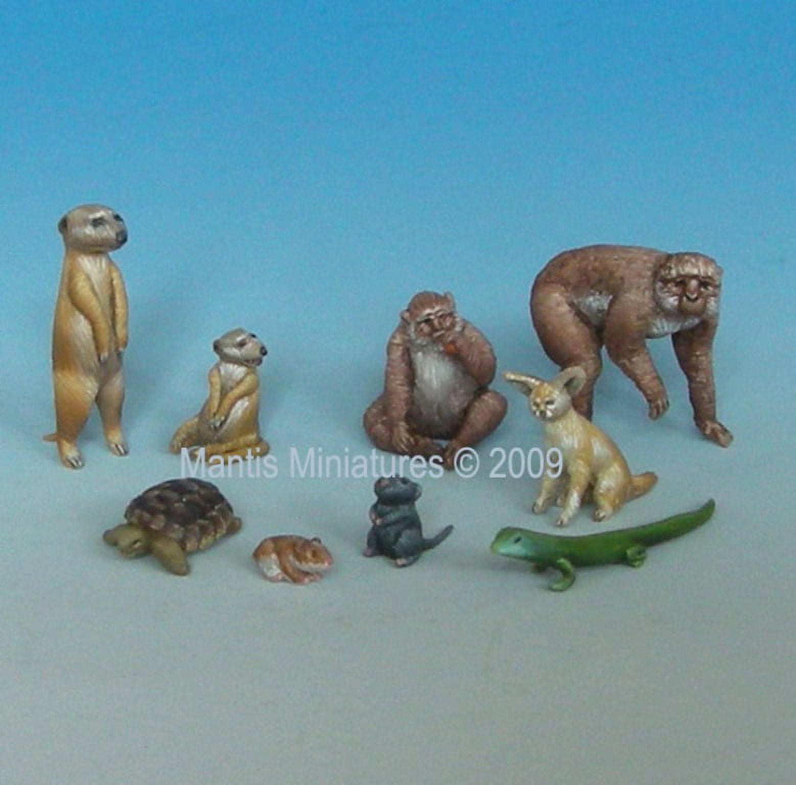 Mantis Miniatures 1:35 Animals Set 1 Moneys Turtle Lizard Resin Figure ...