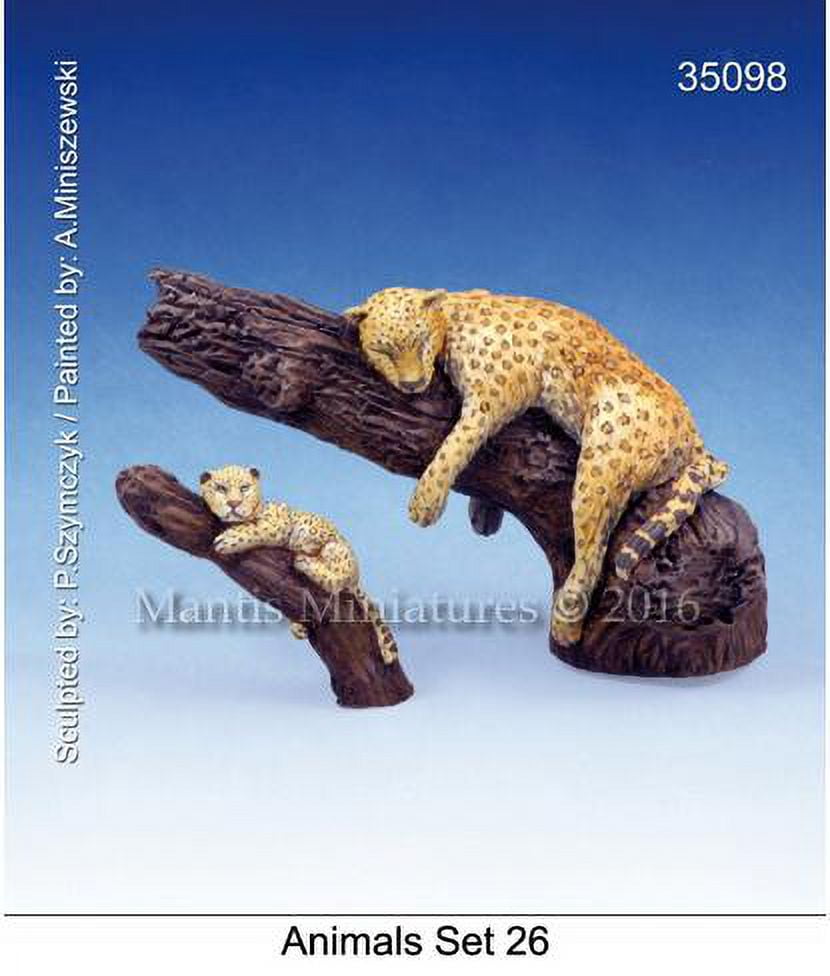 Mantis Miniatures 1:35 Animals Set #26 leopard & Tree Resin Figure Kit ...