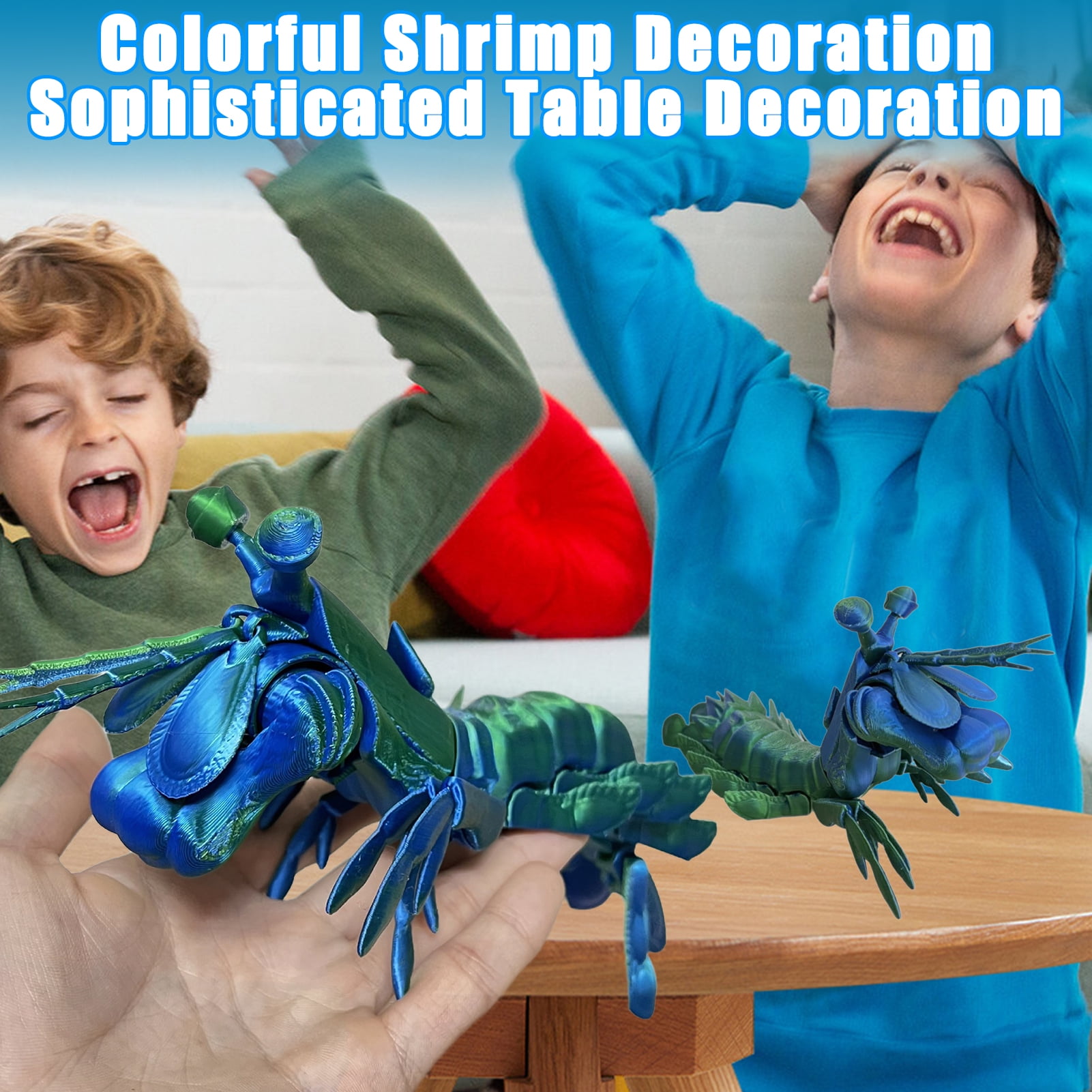 Mantis Shrimp Fidget Toy for Anxiety Relief Colorful Desktop Decor with ...