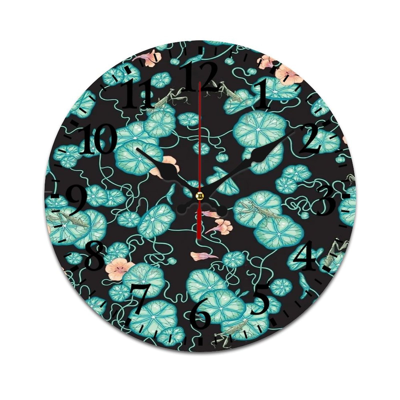 Mantises And Indian Cress Wall Clock Modern Design Clocks Wall Hanging ...