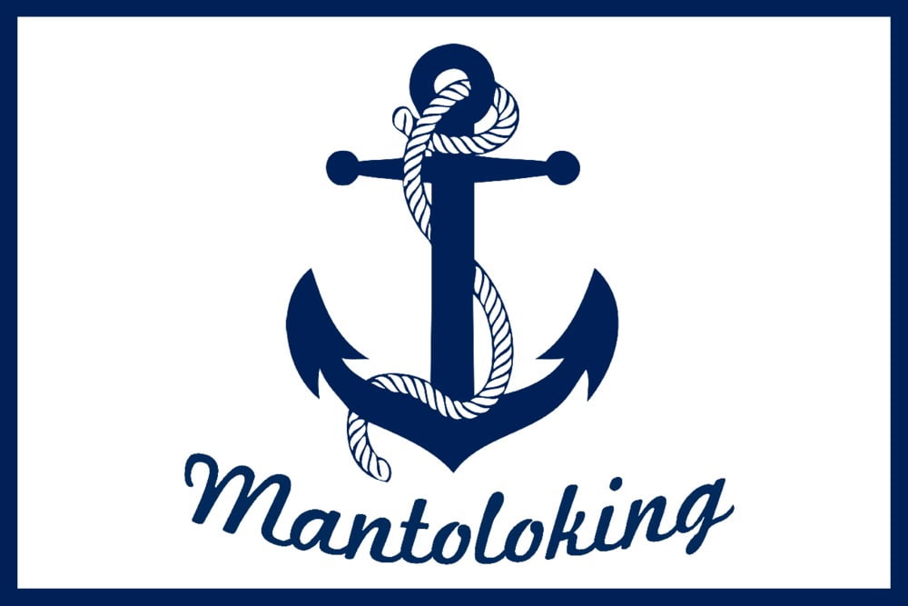 Mantoloking, New Jersey, Blue and White Anchor (16x24 Giclee Gallery ...