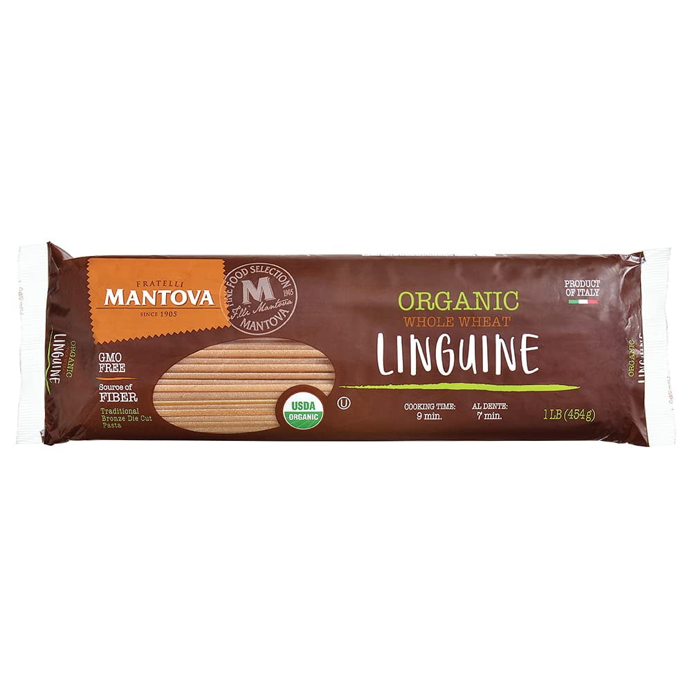 Mantova Italian Organic Linguine Whole Wheat Pasta, 1-Pound Bags (Pack ...