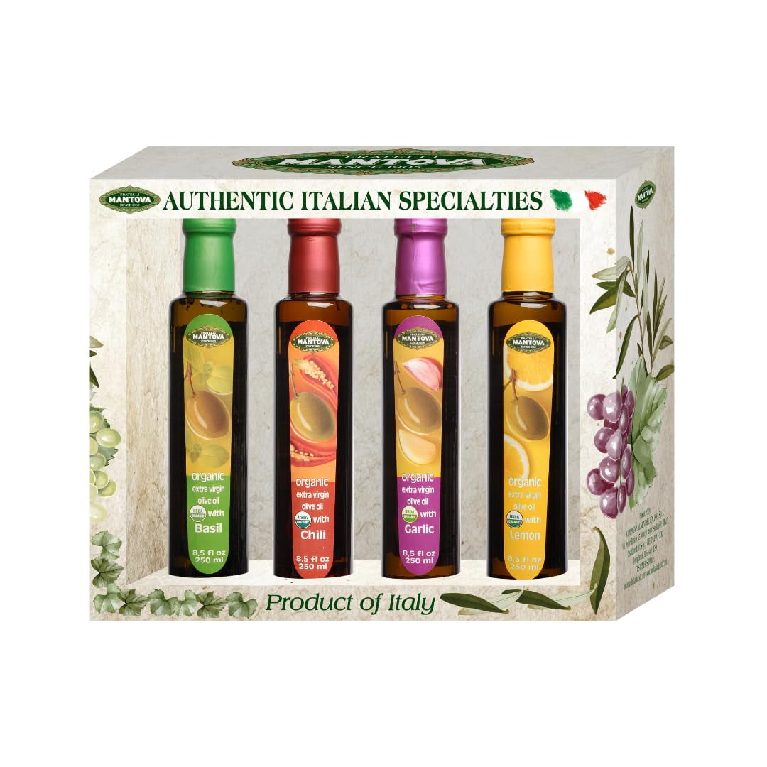 Mantova Organic Flavored Extra VTF5 Virgin Olive Oil Variety Pack ...