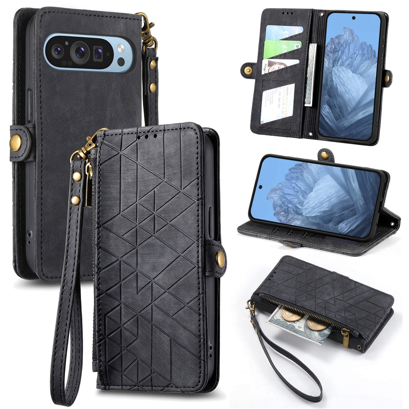 Mantto Case for Google Pixel 9 / 9 Pro, Zipper Wallet Card Holder Flip ...