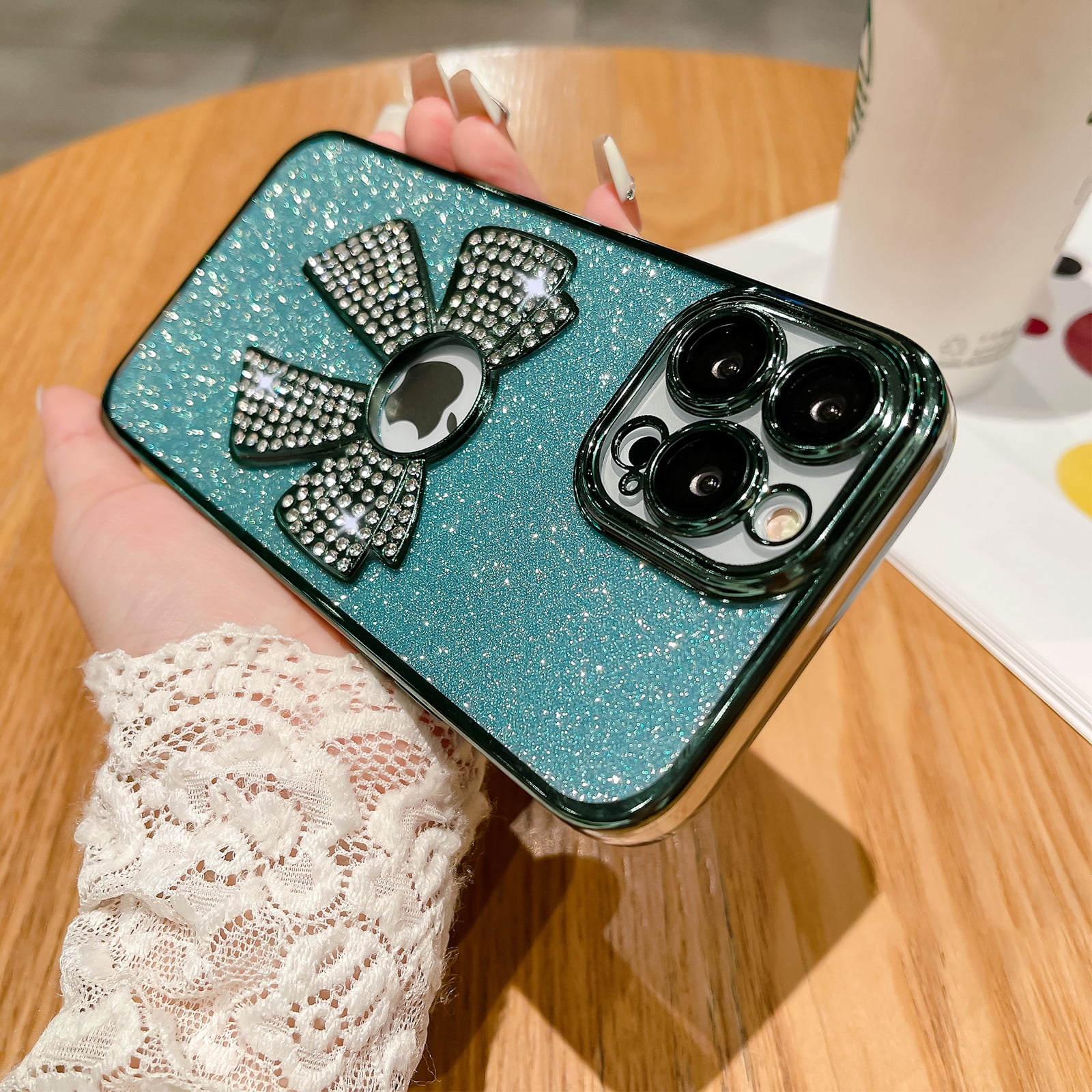 Mantto Compatible with iPhone 12 Pro Glitter Case,Luxury Cute Bowknot ...