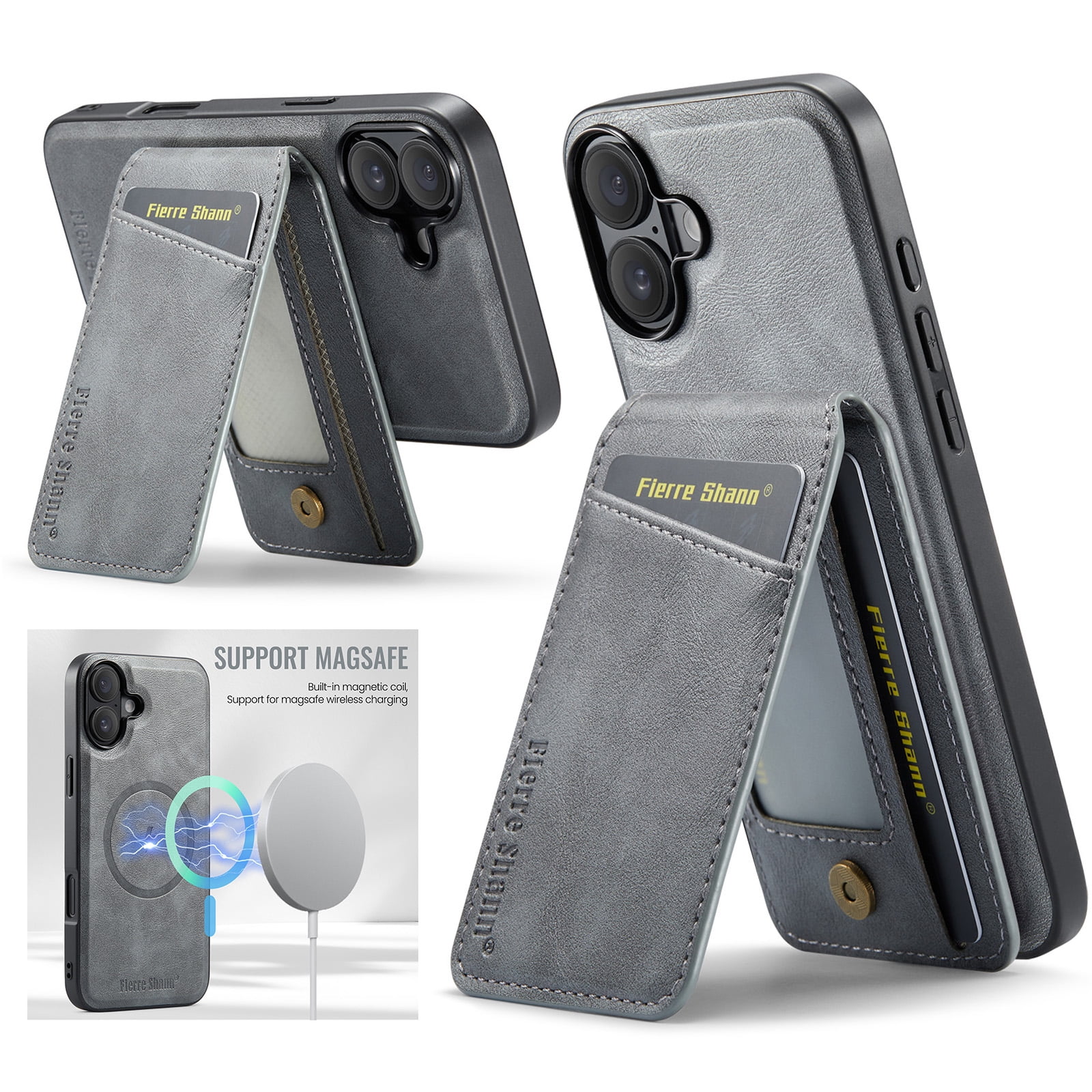 Mantto Compatible with iPhone 16 Wallet Case 2 in 1 Detachable Back ...
