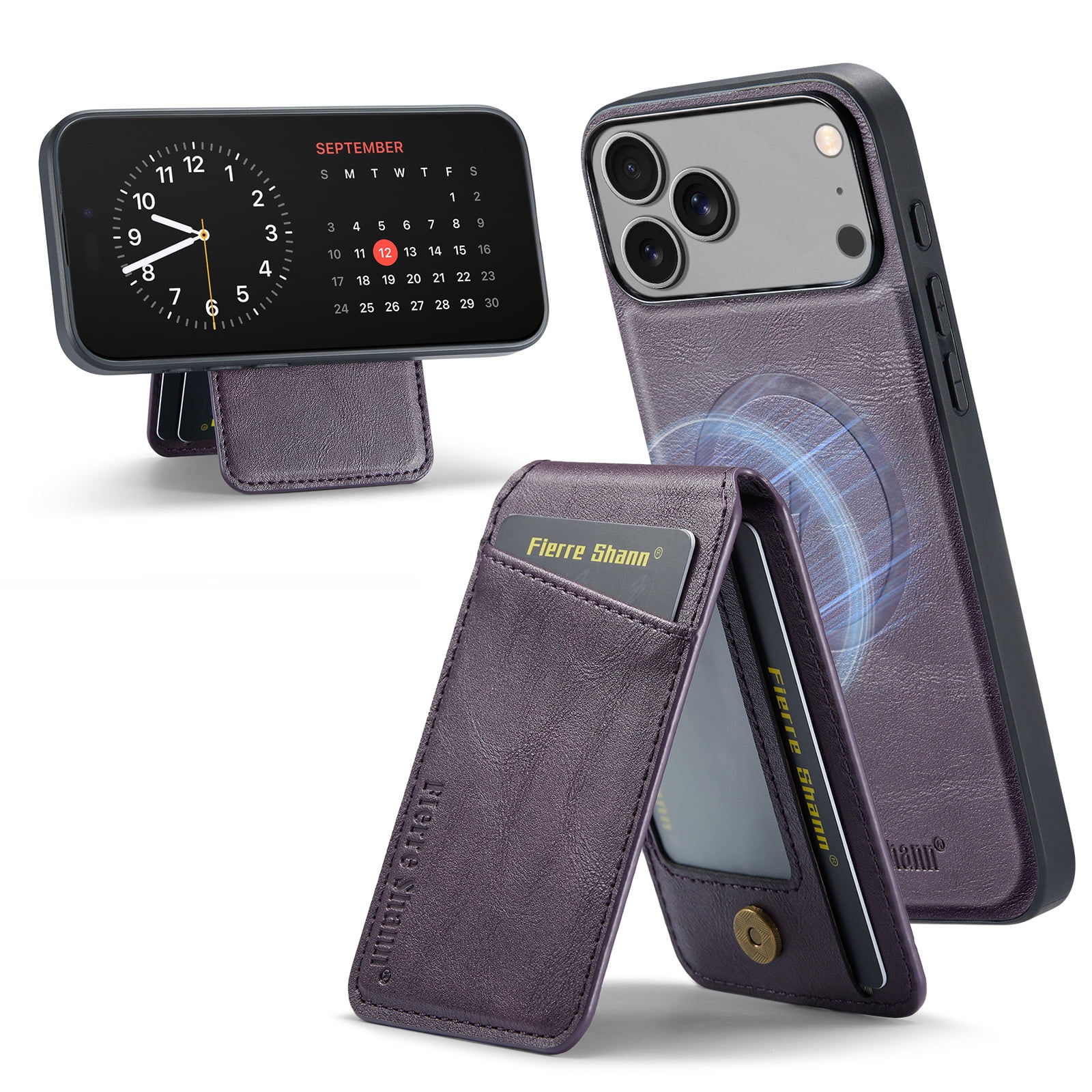 Mantto Compatible with iPhone 17 Pro Wallet Case 2 in 1 Detachable Back ...
