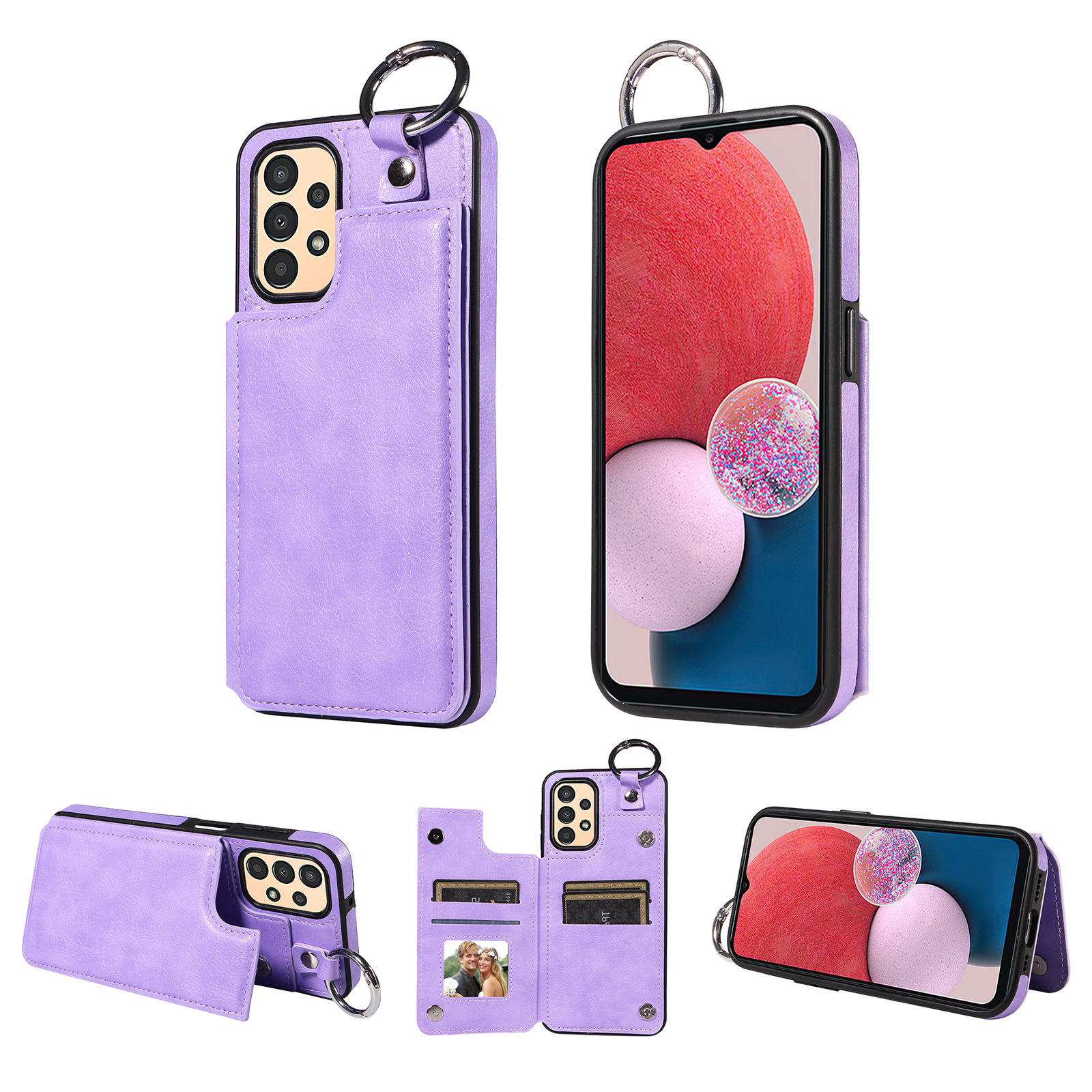 Mantto Design for Samsung Galaxy A13 4G PU Leather Wallet Phone Case with Kickstand Card Holder ...