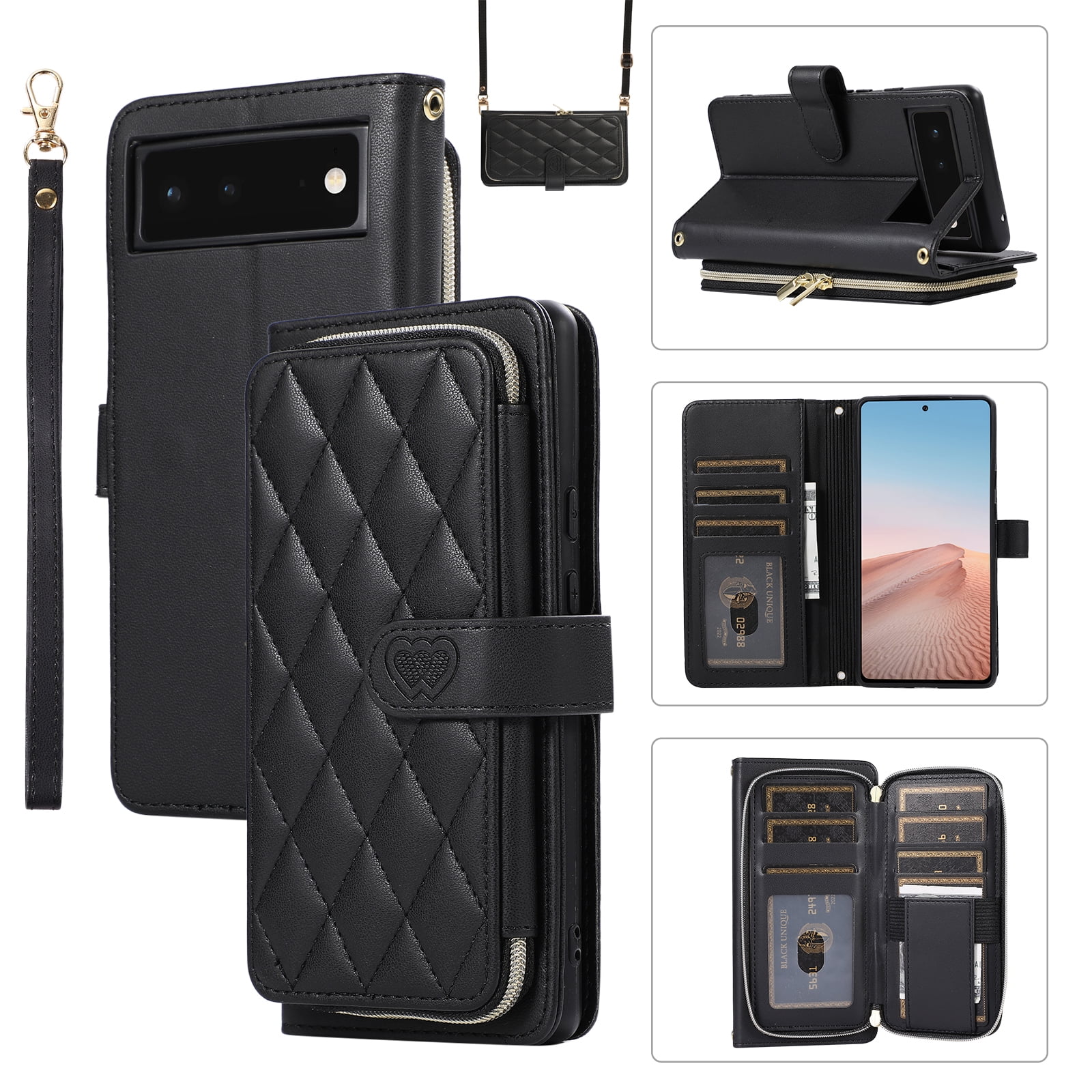 Mantto for Google Pixel 6 Pro Wallet Case,Crossbody Phone Case PU ...