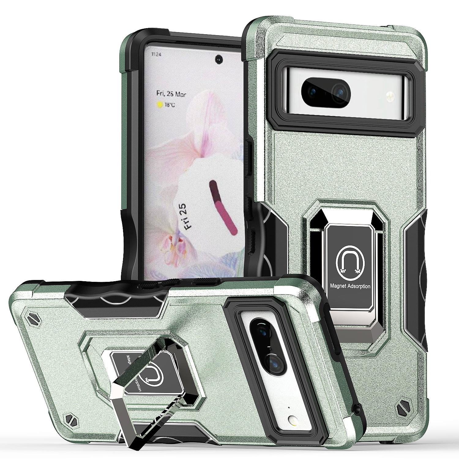 Mantto for Pixel 6 Cover with Ring Kickstand, Impact-Resistant ...
