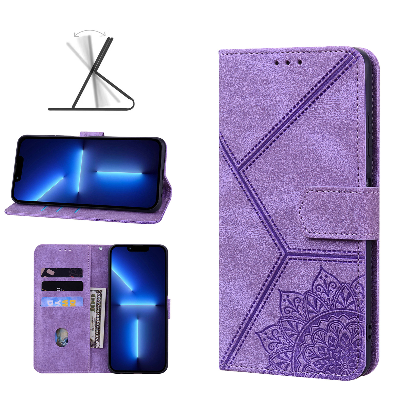Mantto for Samsung Galaxy A13 Case 4G, Magnetic Closure Stand Wallet Flip ID & Credit Card Slots ...