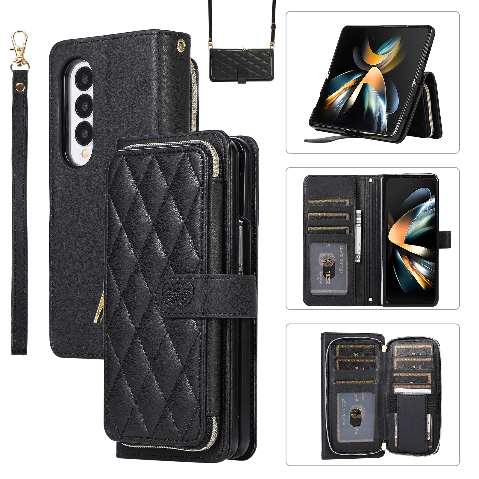 Mantto for Samsung Galaxy Z Fold3 Wallet Case,Crossbody Phone Case PU ...