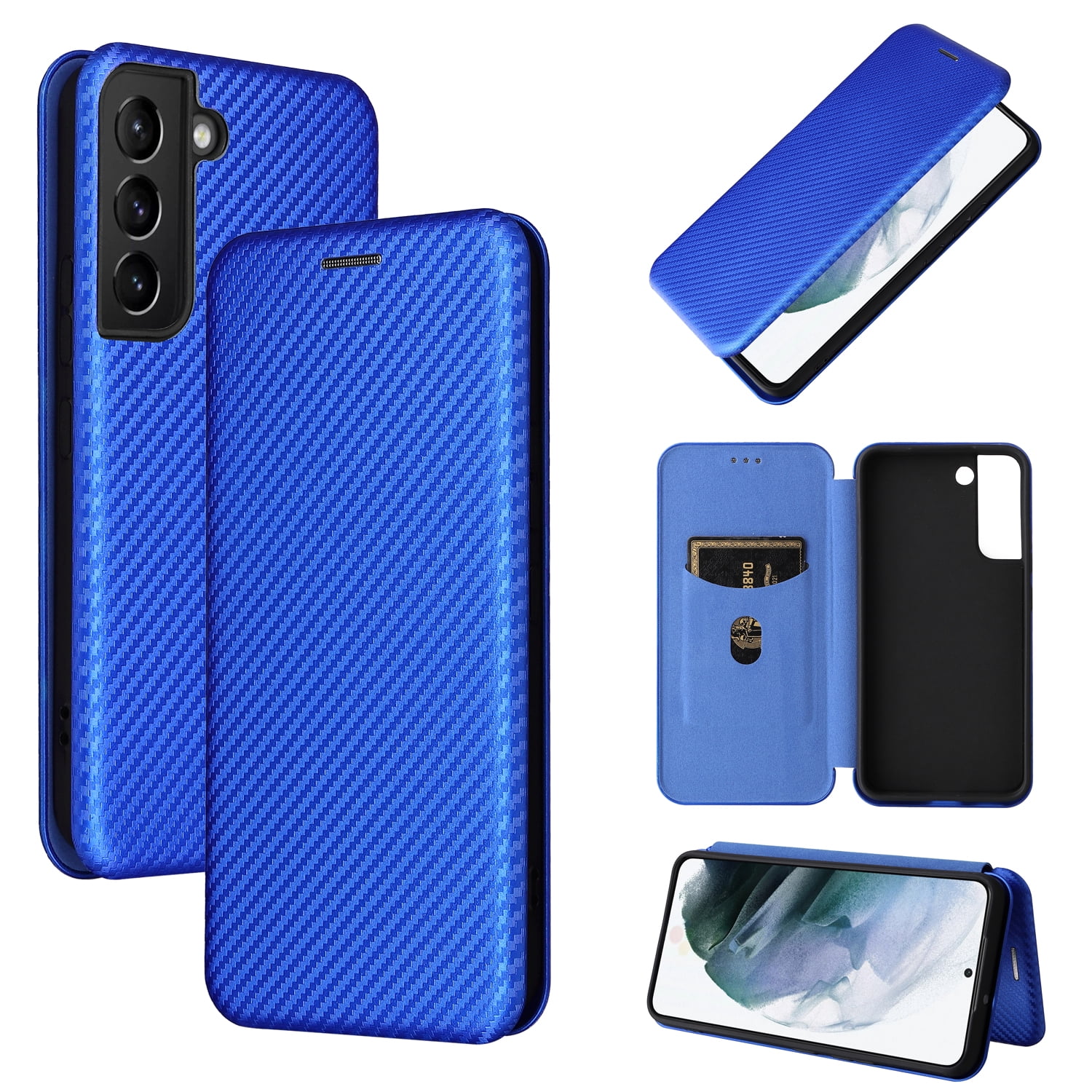 Mantto Wallet Case for Samsung S21 Plus Case, Slim Fit Carbon Fiber ...
