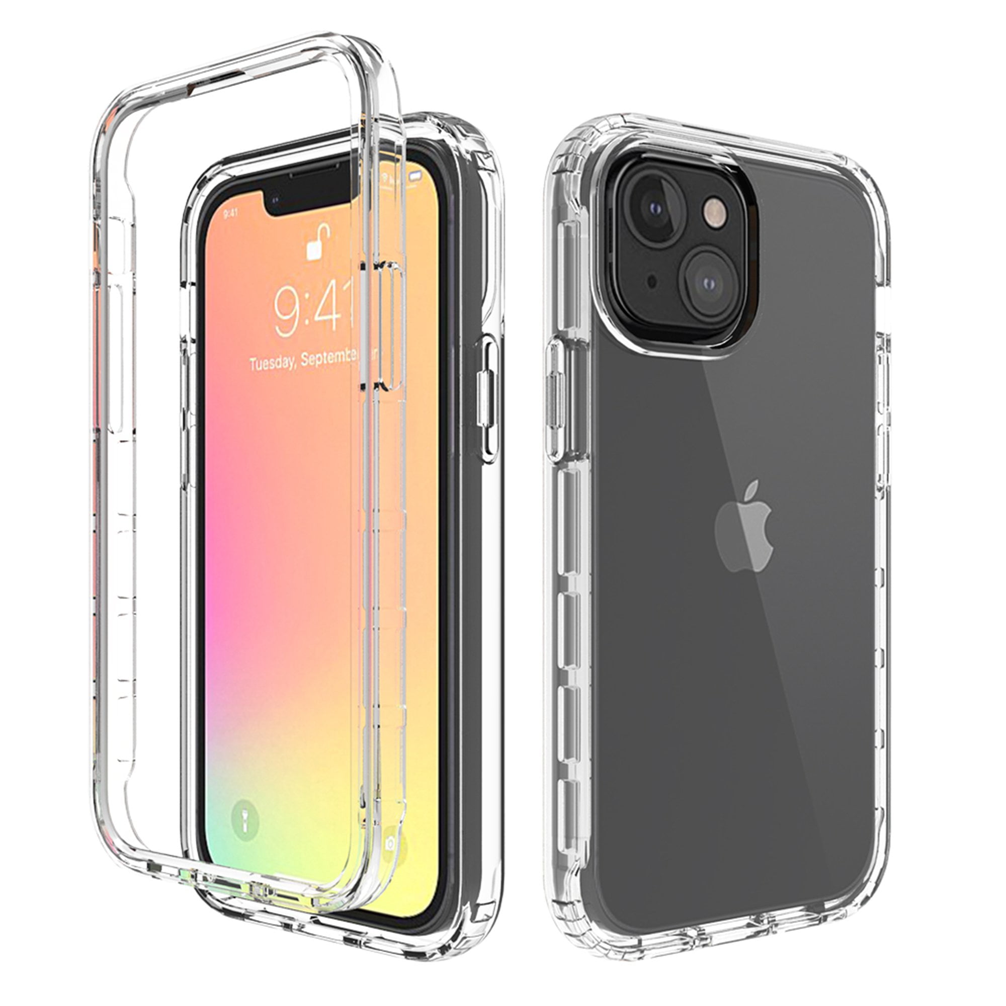 Mantto iPhone 13 Case, 360 Full Body Cover Clear Bumper Protection Case ...