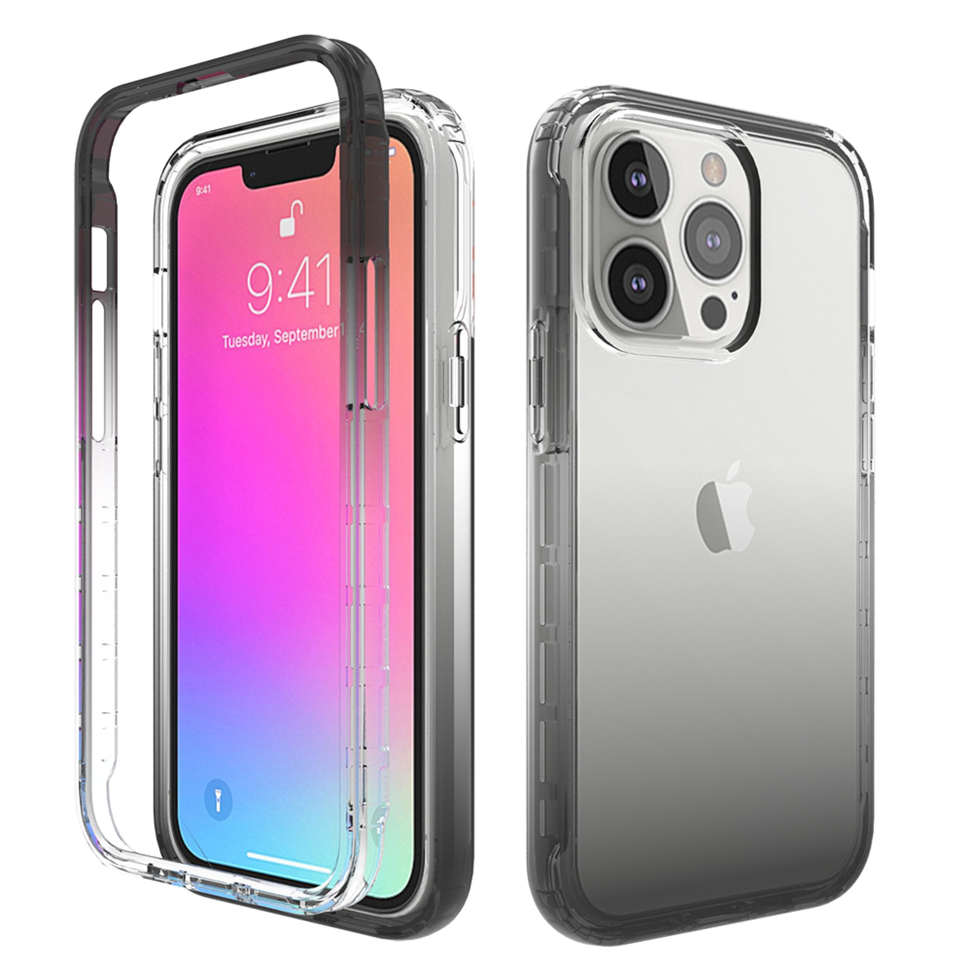 Mantto iPhone 13 Pro Case, 360 Full Body Cover Clear Bumper Protection ...