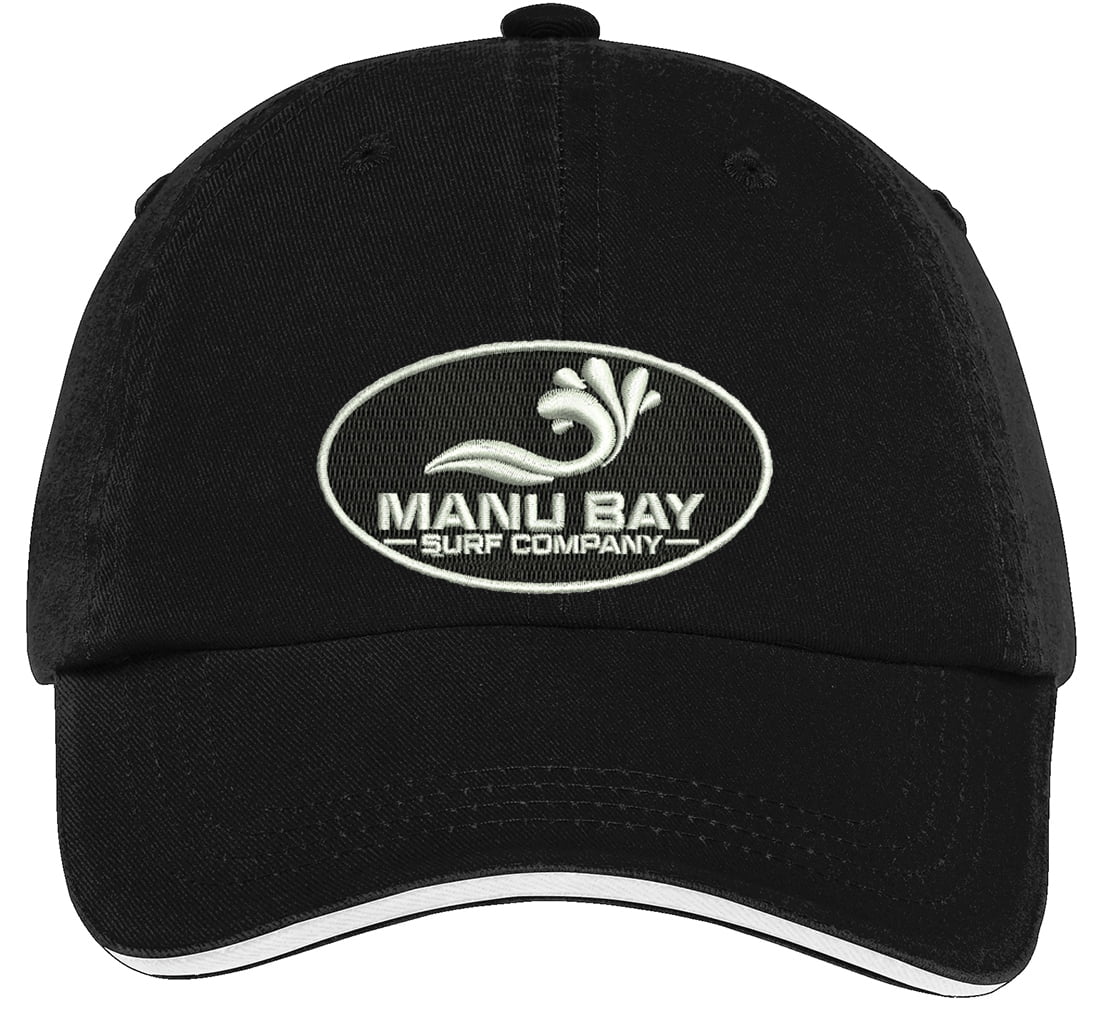 Manu Bay Surf Company Logo Patch Hat Cap, Black/White - Walmart.com