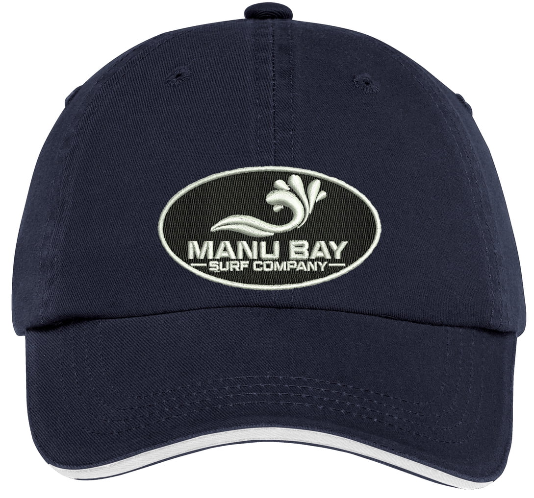 Manu Bay Surf Company Logo Patch Hat Cap, Classic Navy/White - Walmart.com