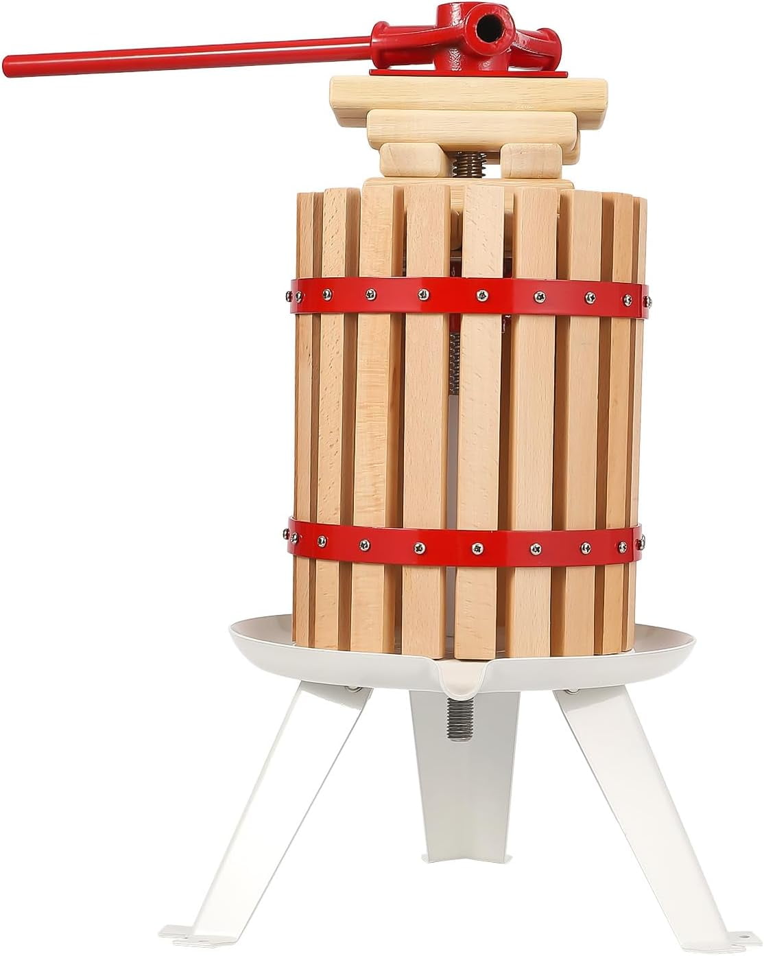 Manual 1.6 Gal Solid Wood Fruit and Wine Press, with T-Handle, Stable ...