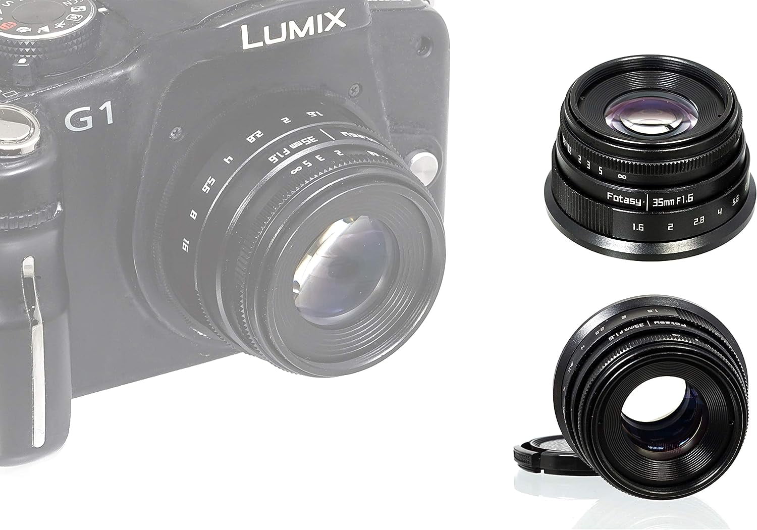Manual 35mm f1.6 APSC Lens for M43 MFT Micro 4/3 Mirrorless Cameras, Compatible with Panasonic ...
