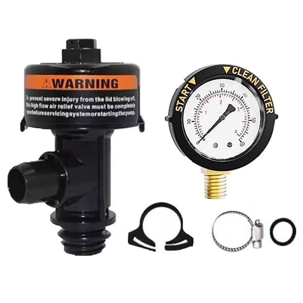 Manual Air Relief Valve for Pool Spa Filter with Pressure Gauge Plug O ...