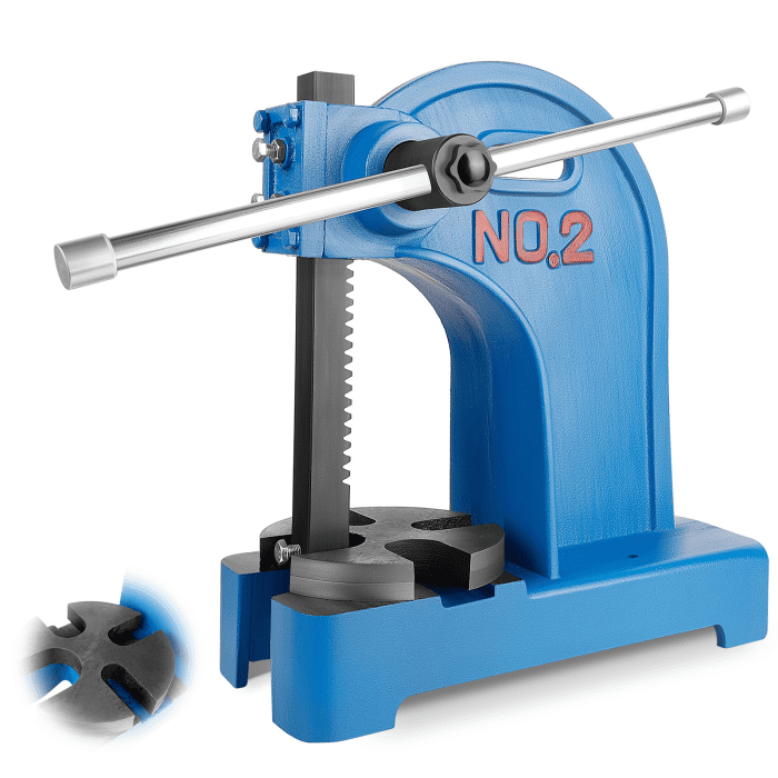 Manual Arbor Press 2 Ton, Rust-Resistant Coating, Reversible Ram Design ...