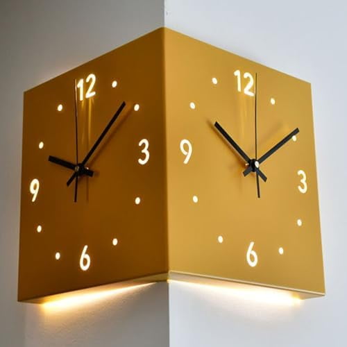 Manual Assembly Double Sided Corne Corner Wall Clock - Simple ...