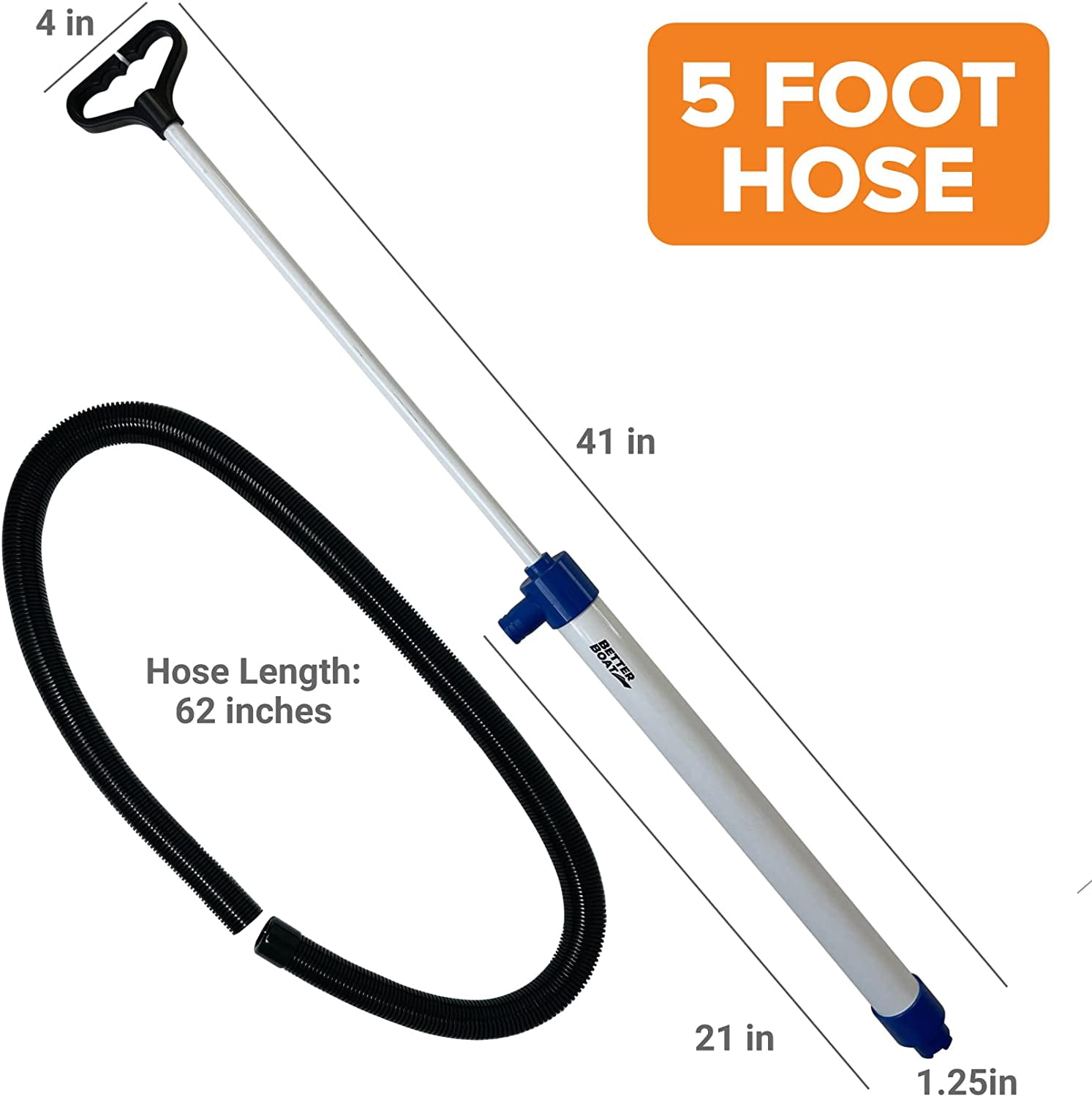 Manual Bilge Pump for Boats, Kayak, Canoe, Hand Water Pump with Hose ...