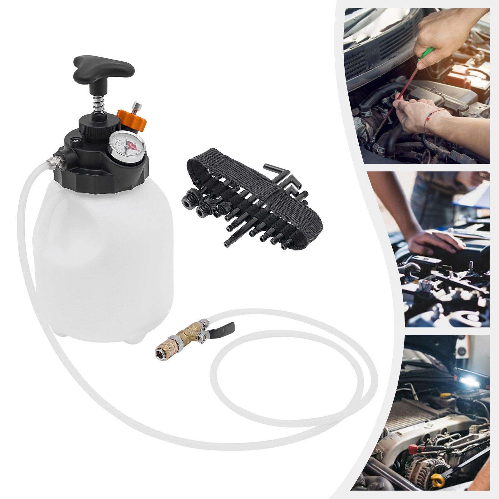 Manual Brake Bleeder Kit, 12-Piece Adapters for Ford, Honda, VW, BMW, 0 ...