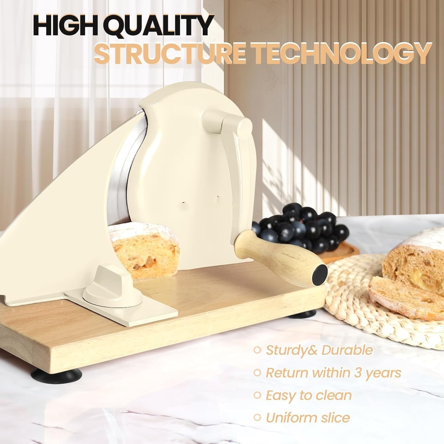 Manual Bread Slicer for Homemade Sourdough Bread, Adjustable Thickness ...