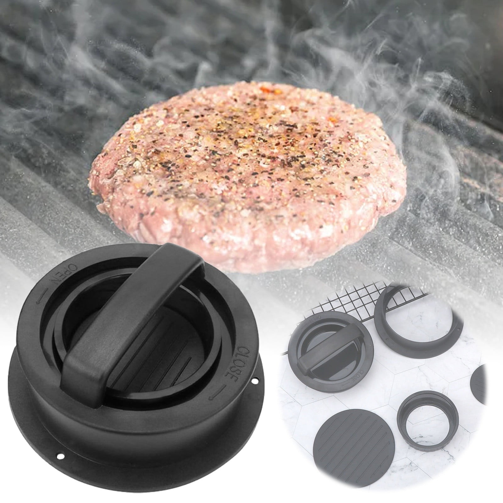 Manual Burger Patty Maker Set Kitchen Stainless Steel Mincer Dishwasher ...