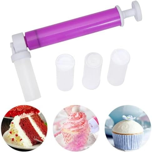Manual Cake Airbrush Kit - DIY Baking Glitter Coloring Spray Gun with 4 ...