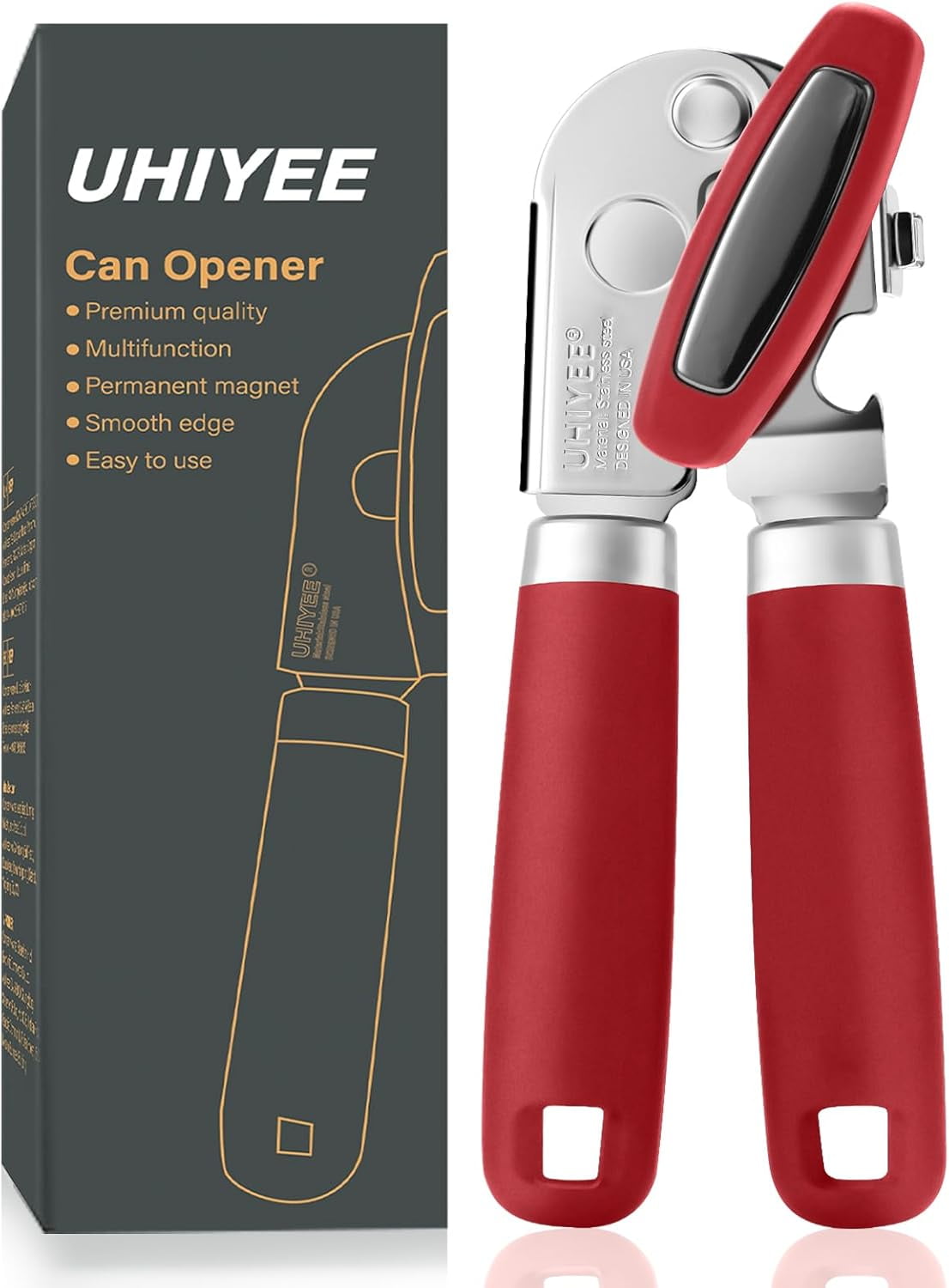 Manual Can Opener, Handheld Can Opener Heavy Duty with High Carbon ...