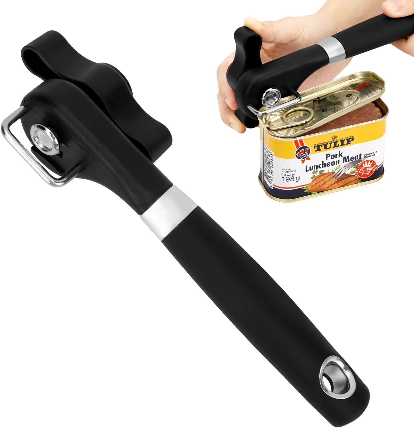 Manual Can Opener Smooth Edge, Safety Hand Can Opener Side Cut, Black ...