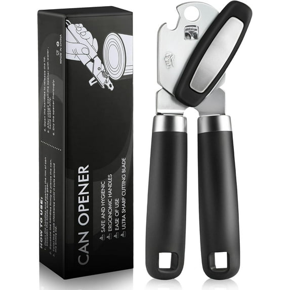 Manual Can Opener, Stainless Steel Smooth Edge Design with Soft Grip ...