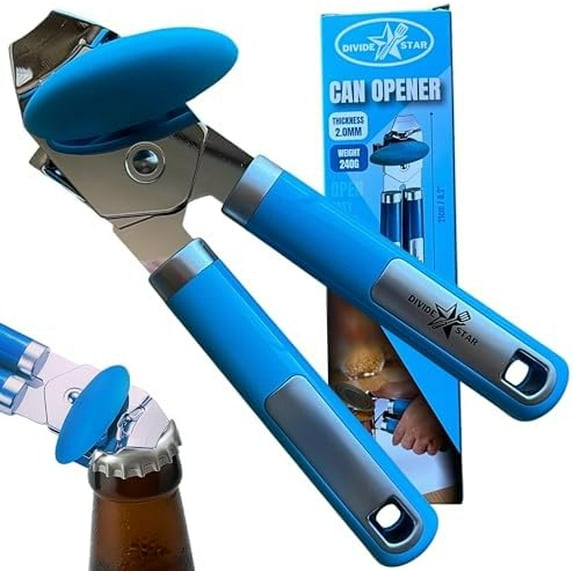 Manual Can Opener for Seniors – Smooth Edge, Easy-Turn Knob, Magnetic ...