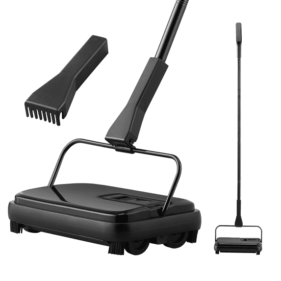 Manual Carpet Sweeper Handheld Push Broom for Rugs & Hard Floors ...