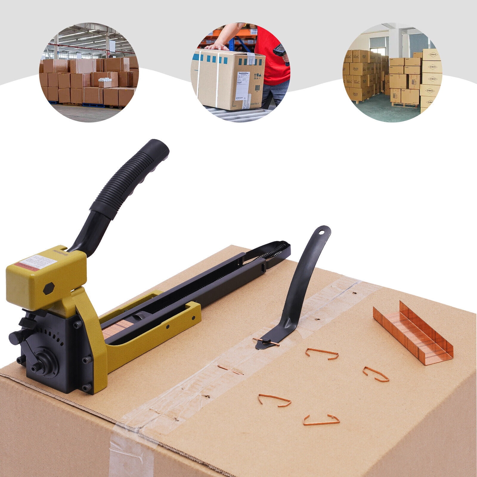 Manual Carton Box Closing Stapler Nailer 1-3/8" Crown Sealer Closer ...