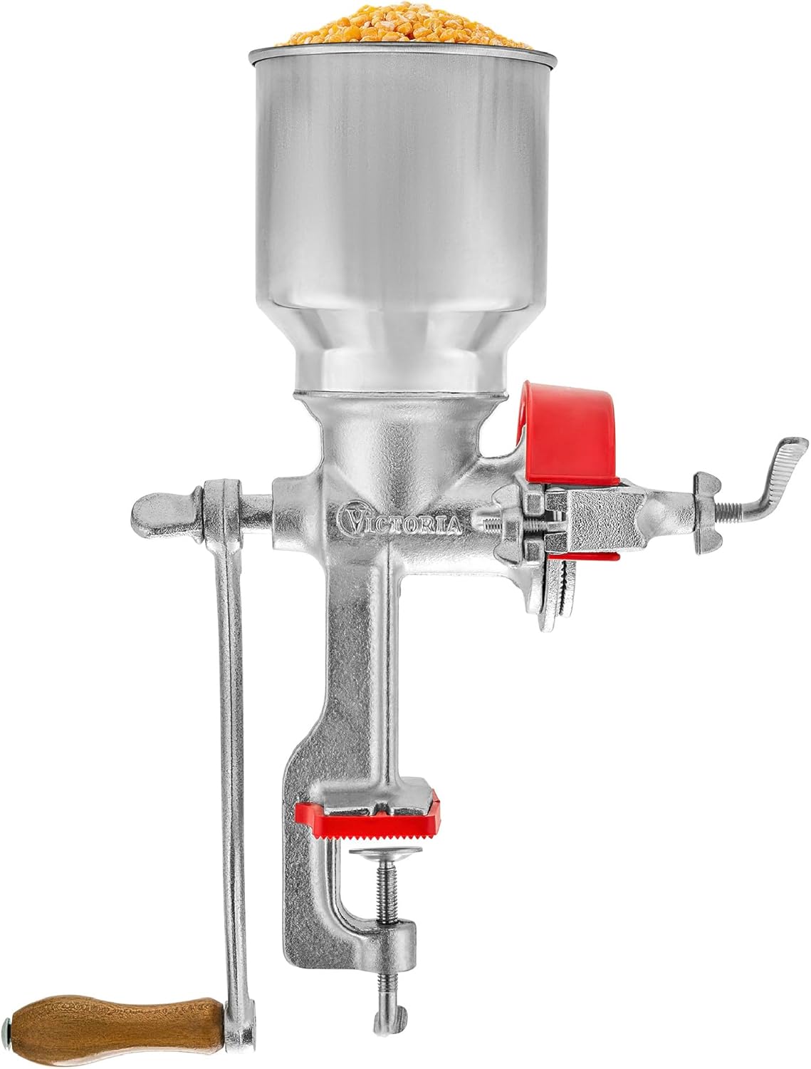 Manual Cast Iron Grain Mill with High Hopper Premium Corn Grinding Mill ...