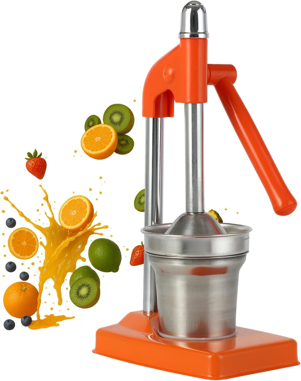 Manual Cast Iron Juicer,Heavy Duty Manual Citrus Juicer with Stainless ...