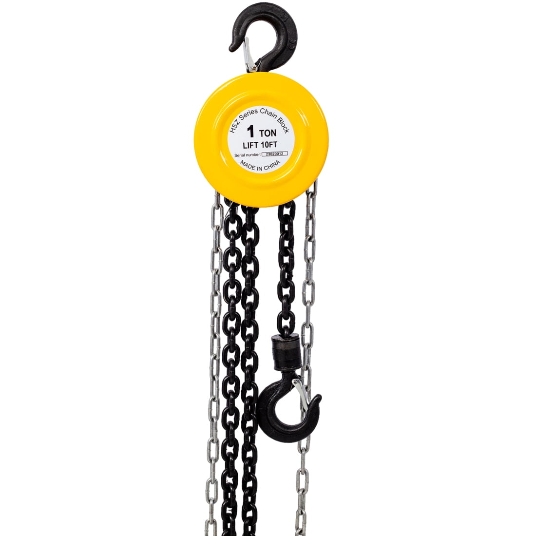 Manual Chain Block Hoist 2200 LBS 1T capacity 10 FT with 2 heavy duty ...