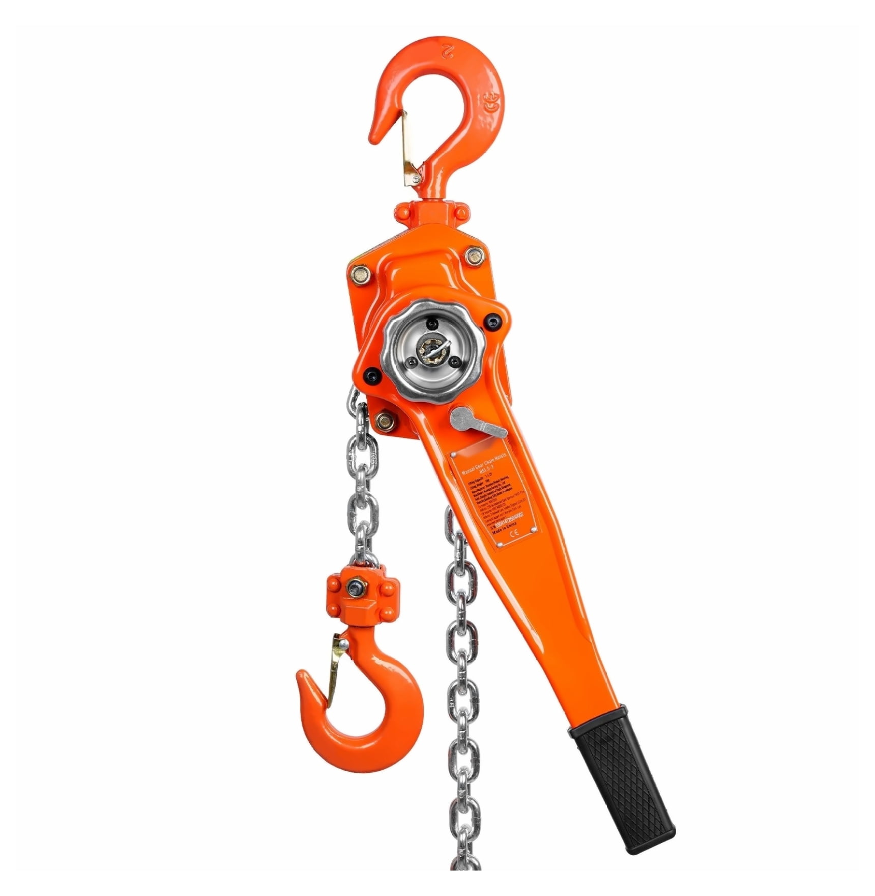 Manual Chain Hoist 1.5 Ton 3300lbs, 10FT Come Along, G80 Steel Lever ...