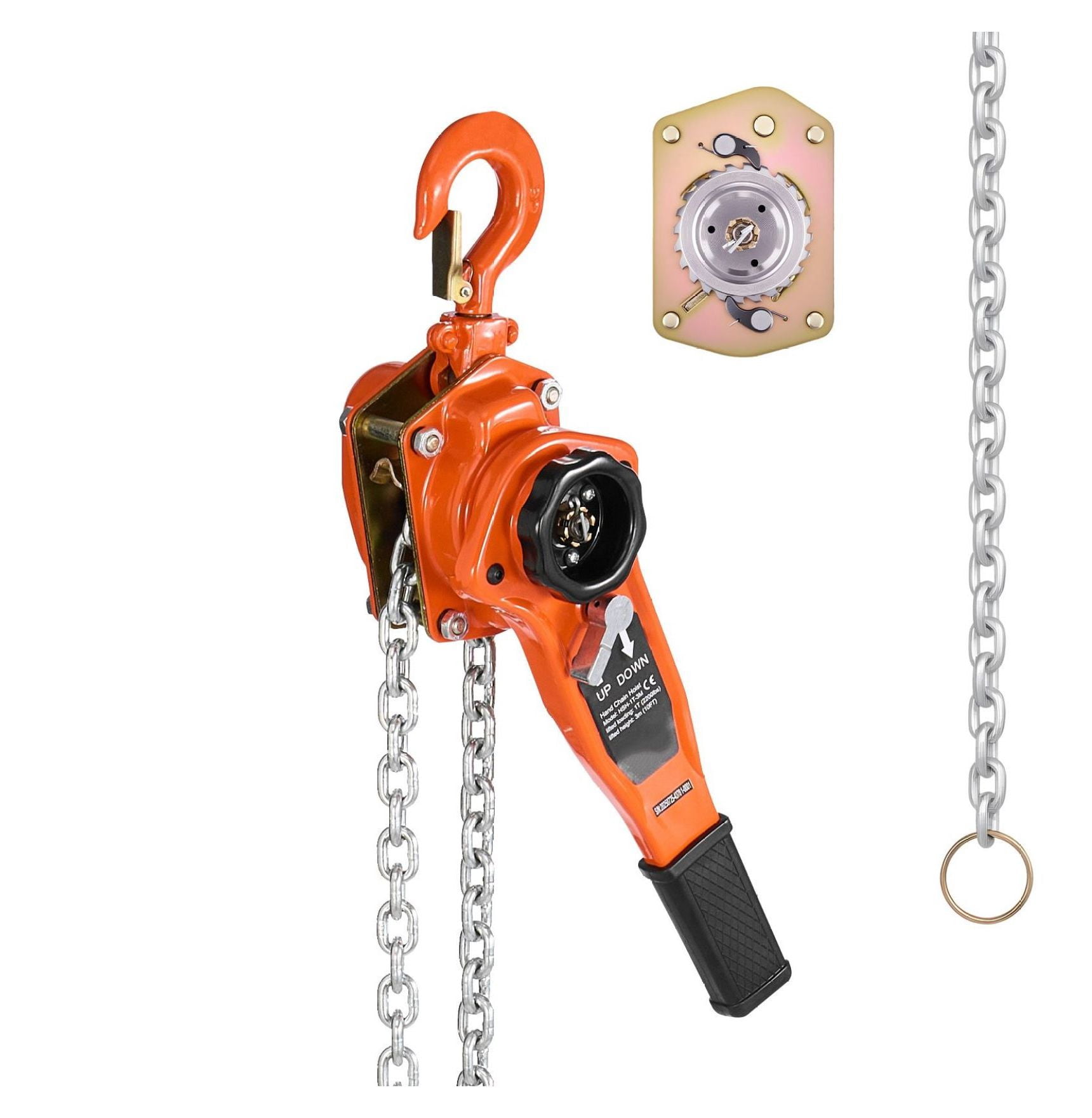 Manual Chain Hoist 1 Ton 2200LBS, Lever Come Along with 10FT Lift, G80 ...