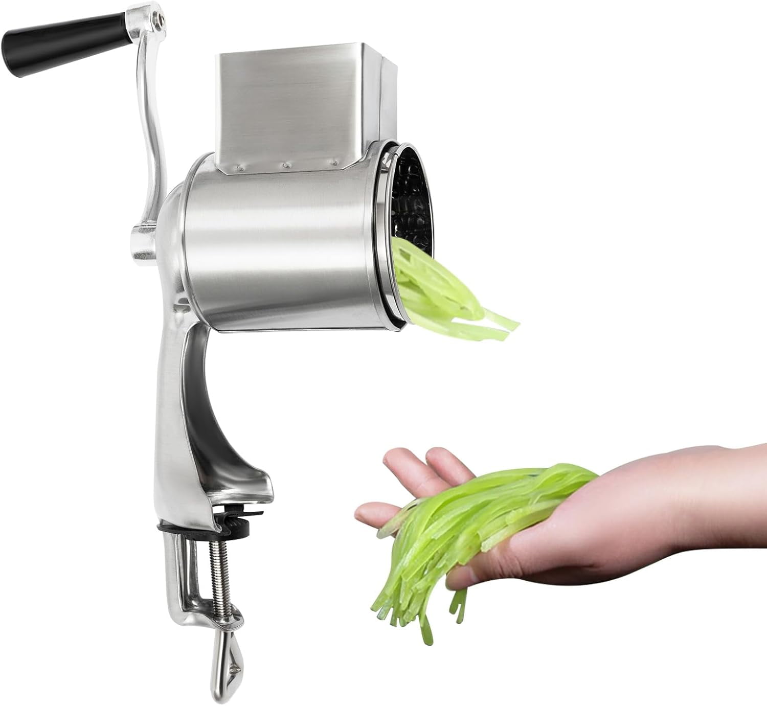 Manual Cheese Grater with 5 Different Drum Blades, Food Grade Stainless ...