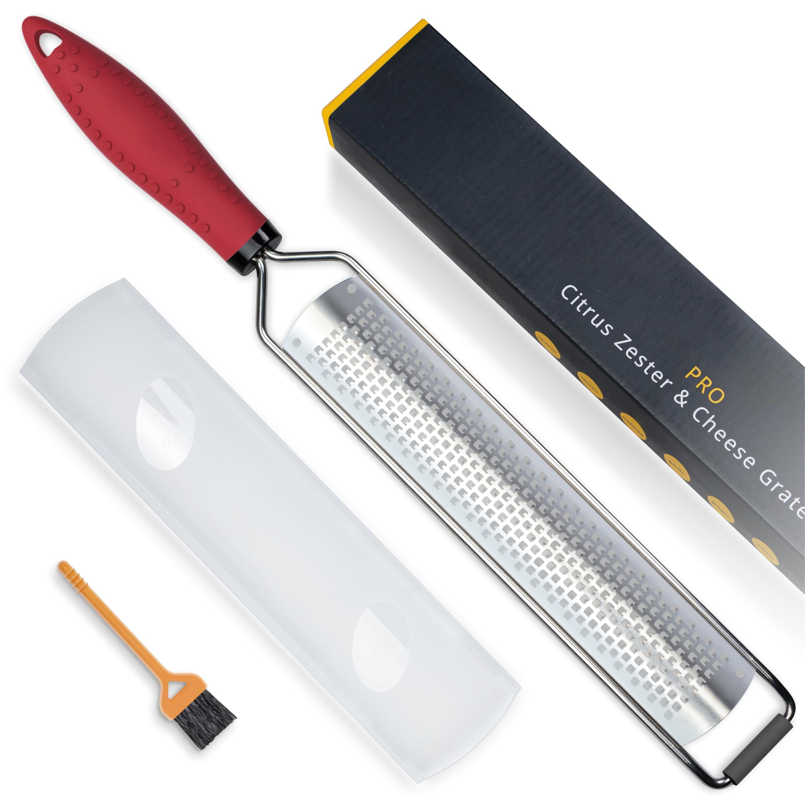 Manual Cheese Grater and Citrus Zester PRO, Razor-Sharp Stainless Steel ...