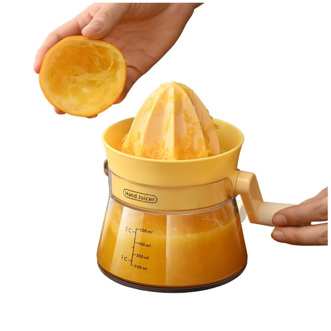 Manual Citrus Juicer with Rotating Crank - Max Juice Extraction for ...
